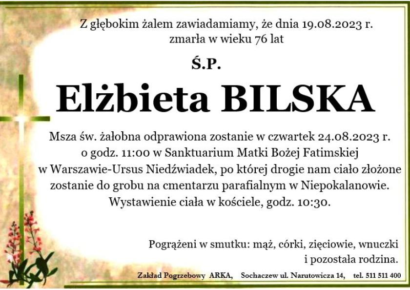 ŚP Elżbieta Bilska - nekrolog