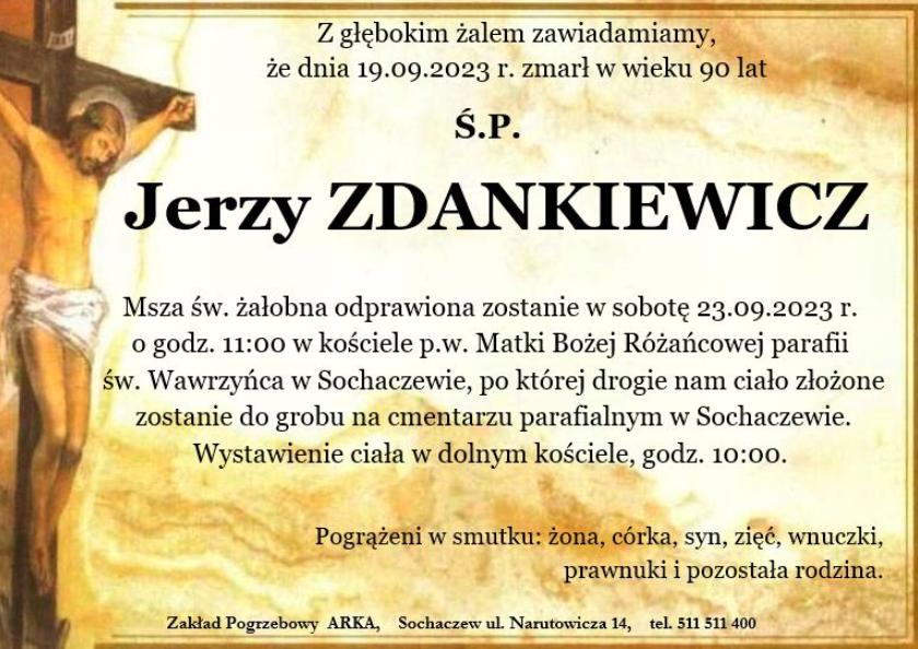 ŚP Jerzy Zdankiewicz - nekrolog