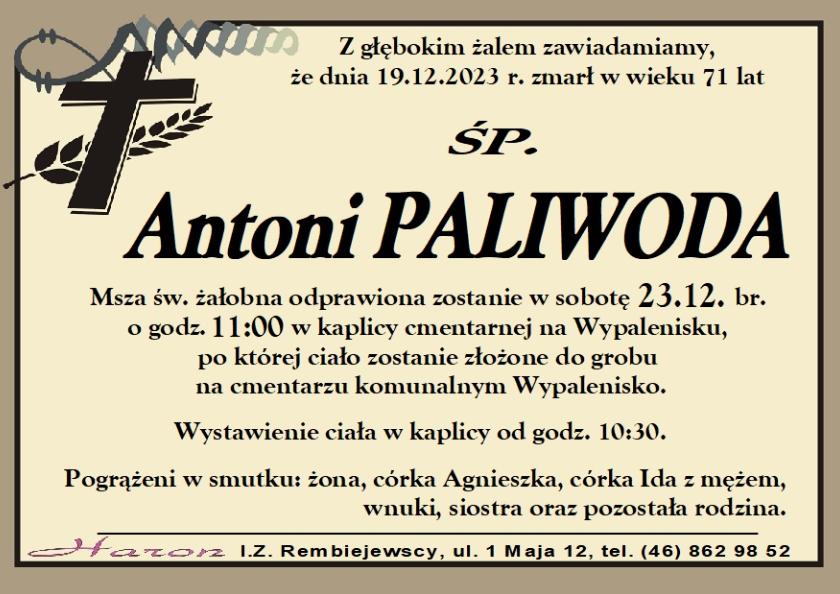 ŚP Antoni Paliwoda - nekrolog