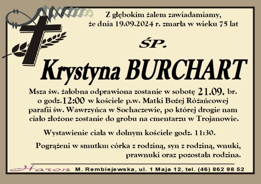 ŚP Krystyna Burchart - nekrolog