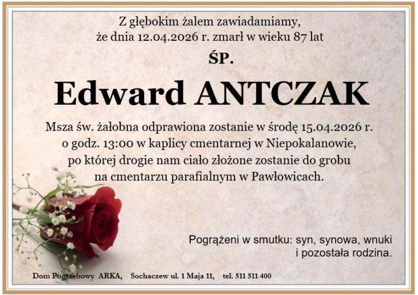 ŚP Edward Antczak - nekrolog